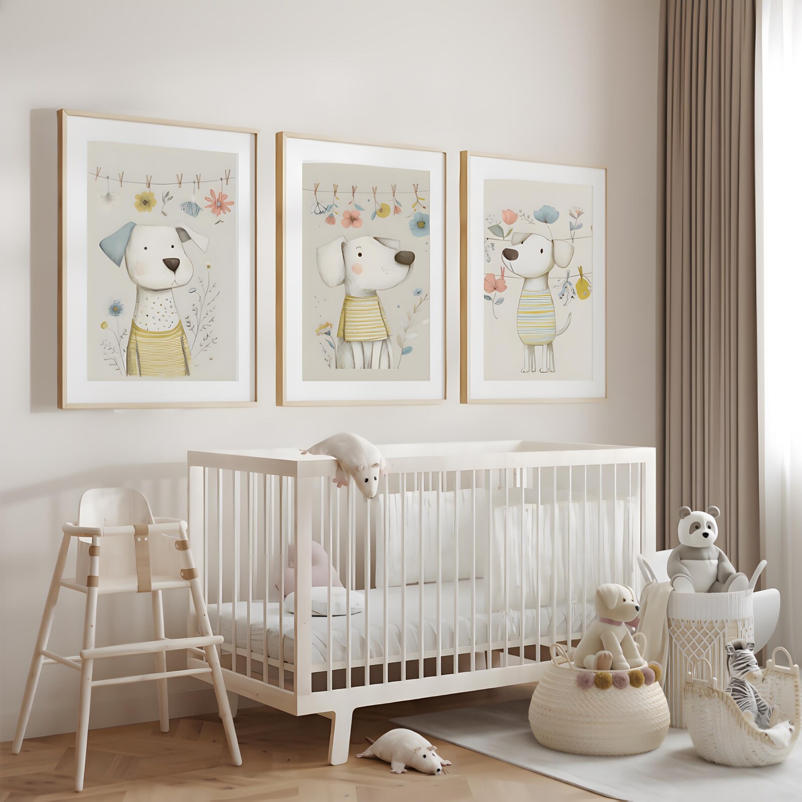 Cute Dogs Nursery Art Prints Set of 6 Kids Room Decor Dog Lover Gift ...