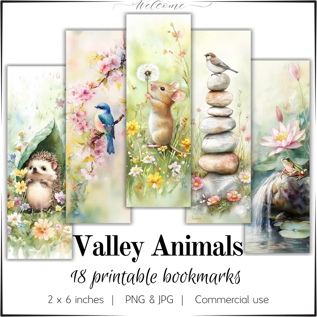Beautiful Bookmark Nature Animal Design Cute Printout at Home Digital ...