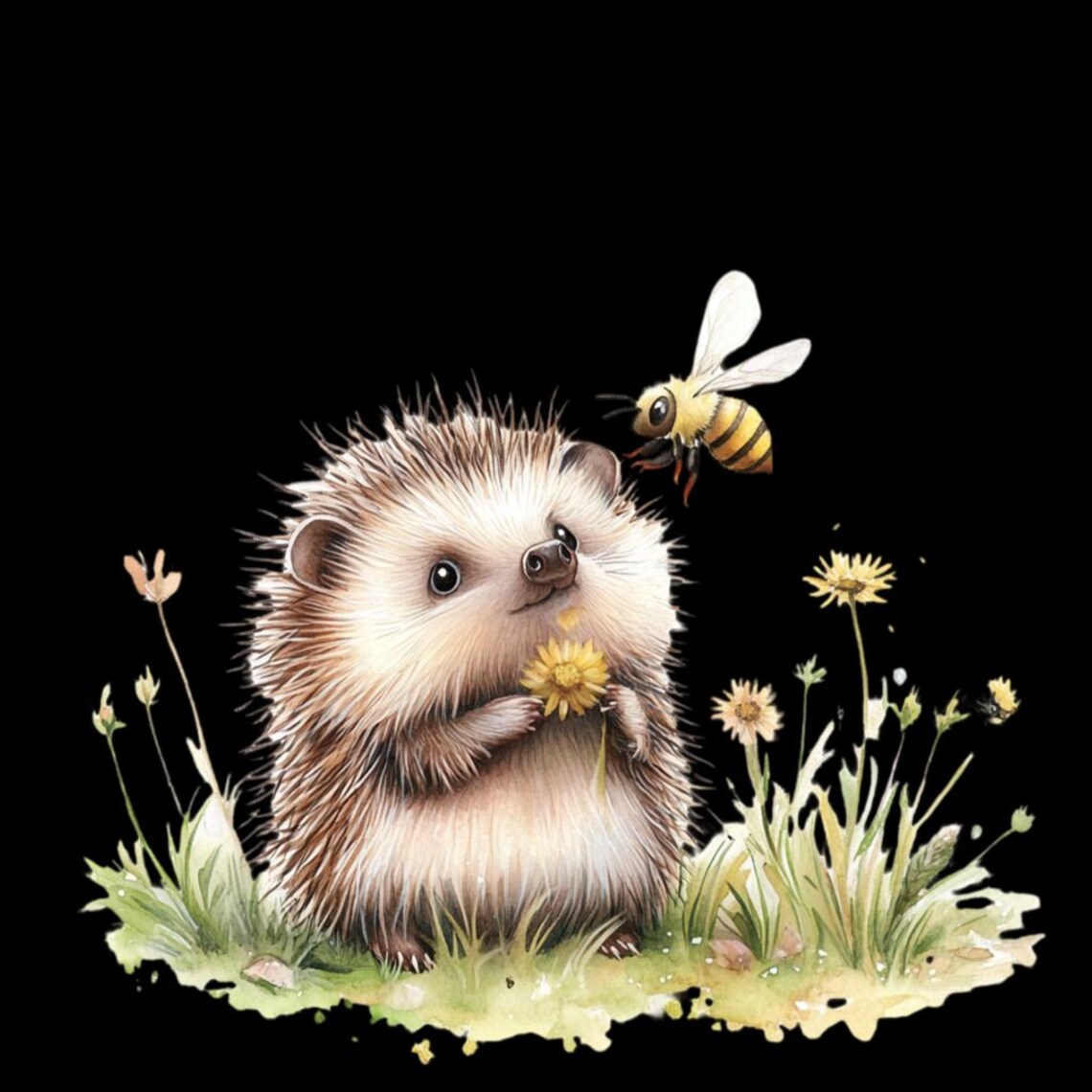 Cute Hedgehogs Clipart, PNG Bundle, Watercolor Style Illustrations ...