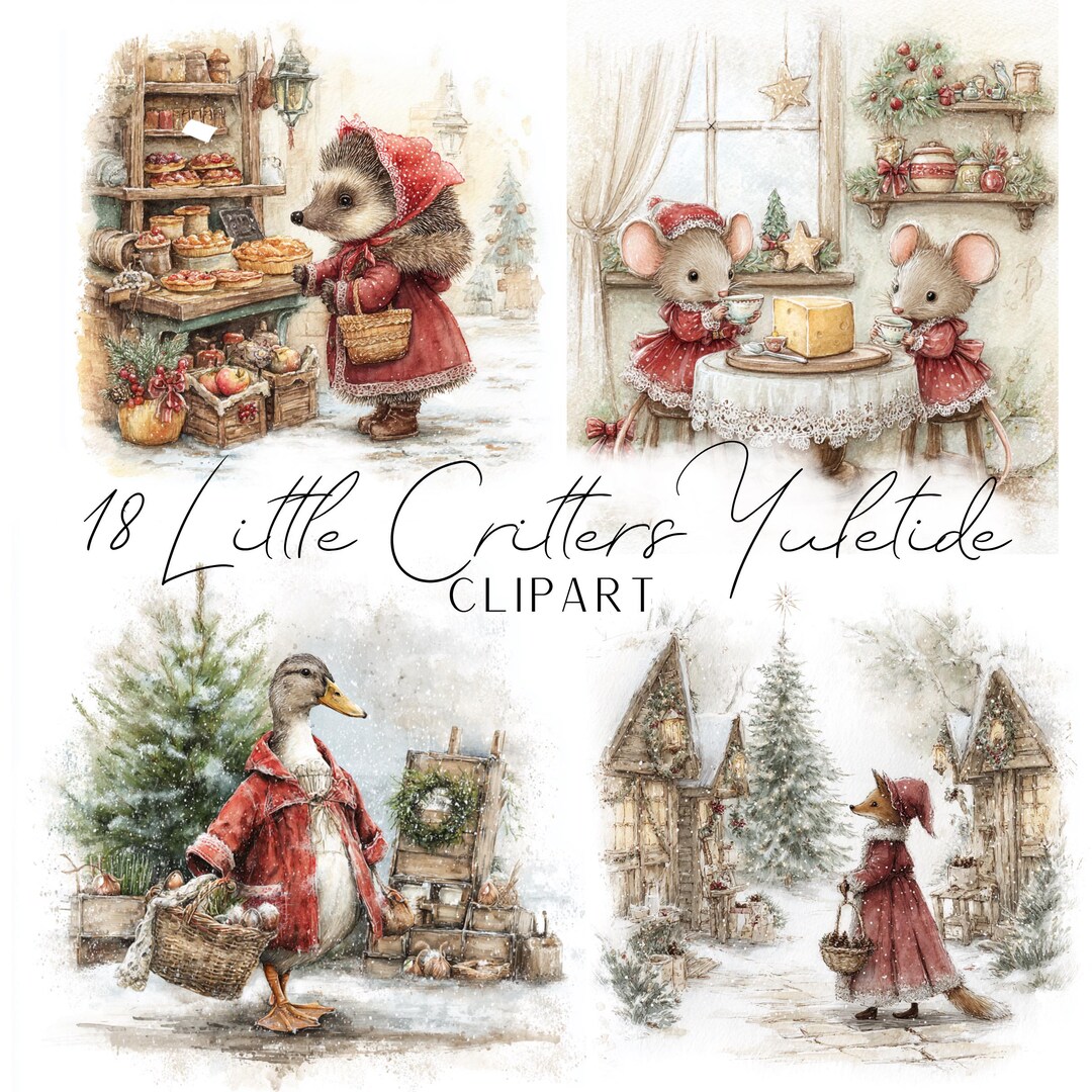 Little Critters Yuletide Clipart 18 Images With Adorable Animals ...