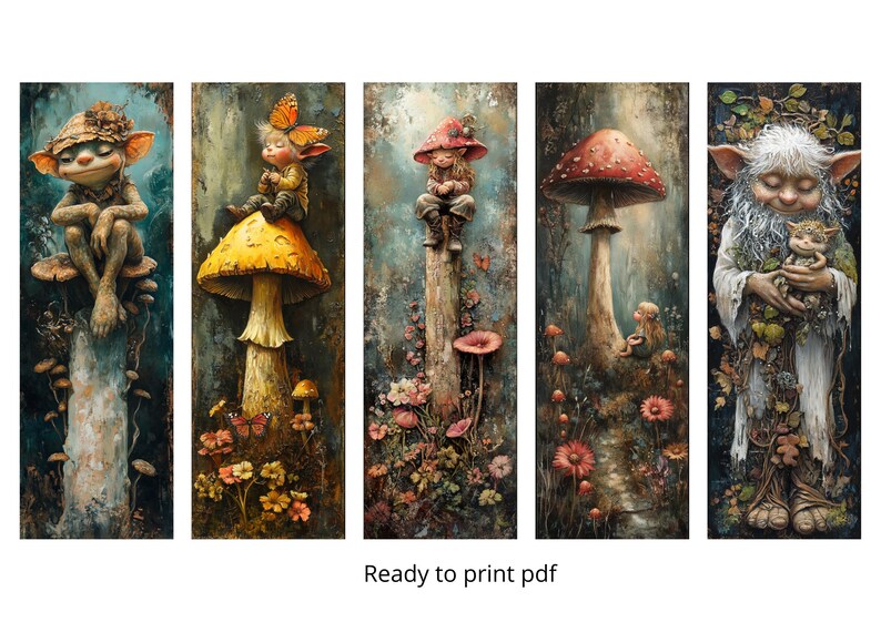 16 Magic Forest Trolls Bookmark Designs for Printing Gifts or Making ...