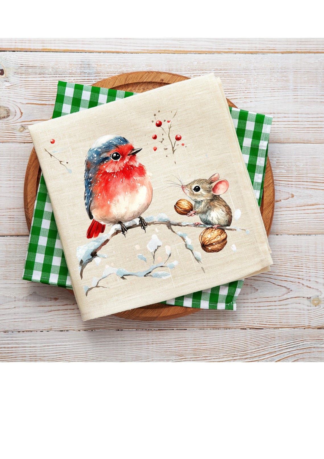 Bird and Mouse Watercolor Clipart. Winter Wonderland and Classic ...