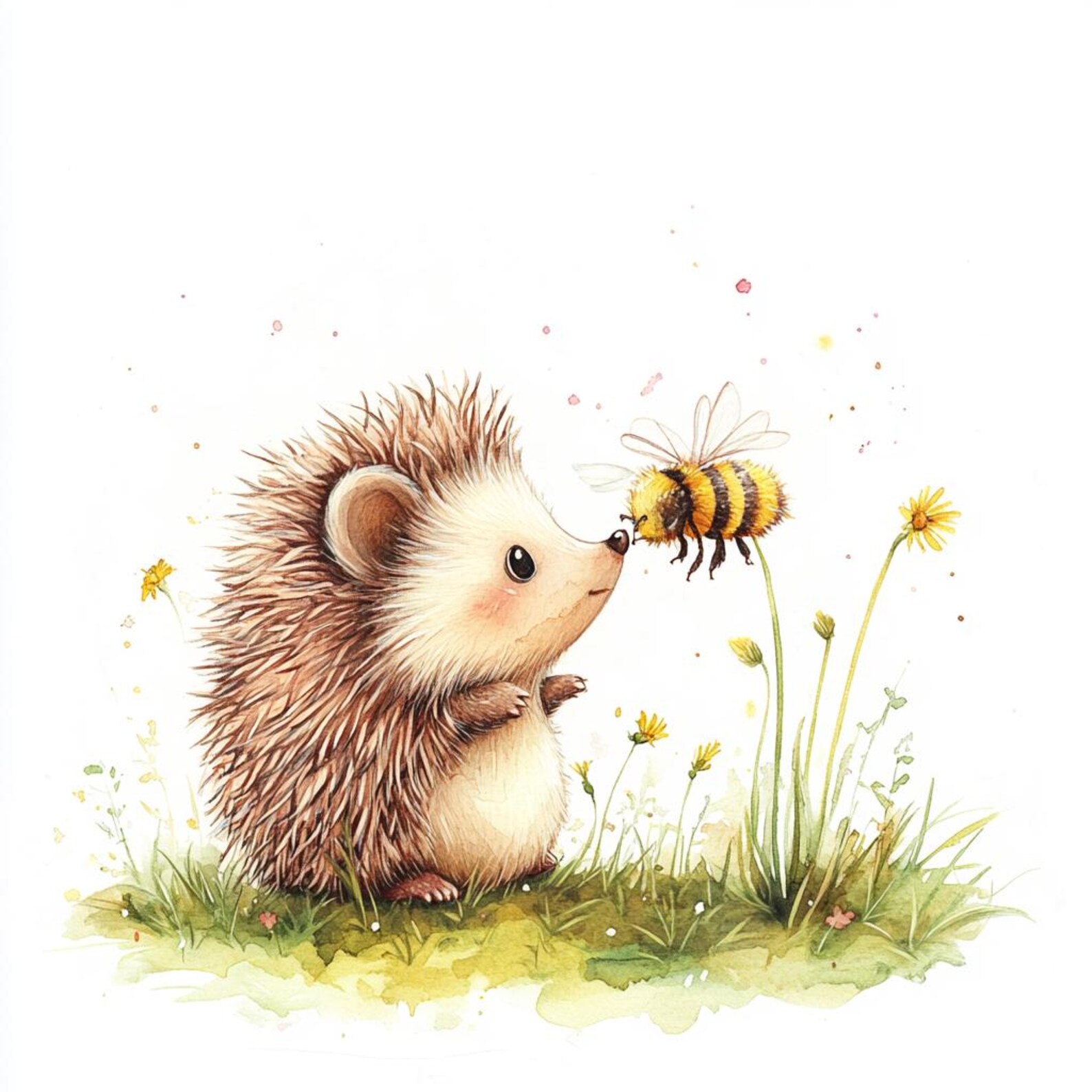 Cute Hedgehogs Clipart, PNG Bundle, Watercolor Style Illustrations ...