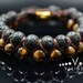 Men's Lava Stone Bracelet Double Row Bracelet Tiger's | Etsy