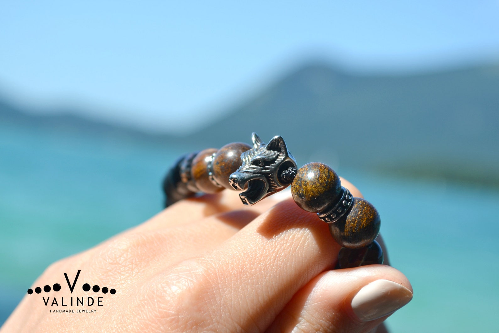 Men's Steel Bracelet Wolf Bracelet Bronzite Bracelet Gift - Etsy