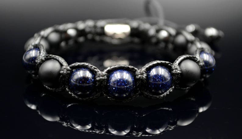 Men's Blue Sandstone Bracelet Beaded Bracelet Stone | Etsy