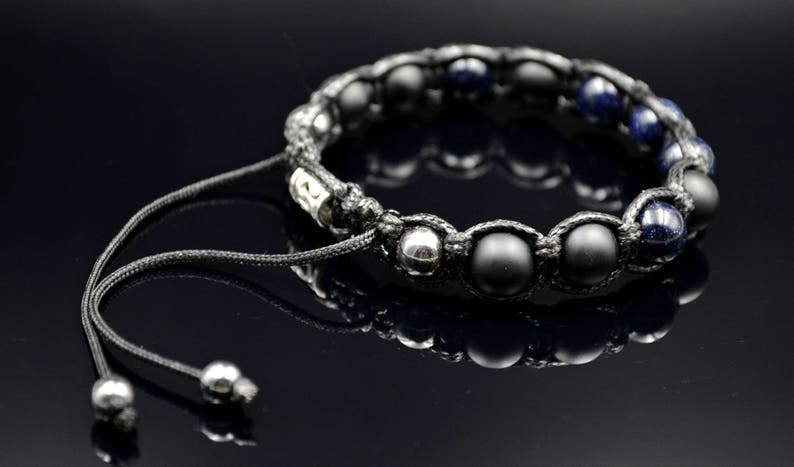 Men's Blue Sandstone Bracelet Beaded Bracelet Stone | Etsy