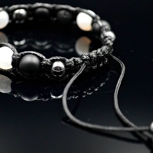 Men's Hematite Bracelet Frost Agate Bracelet Gemstone Bracelet Beaded ...