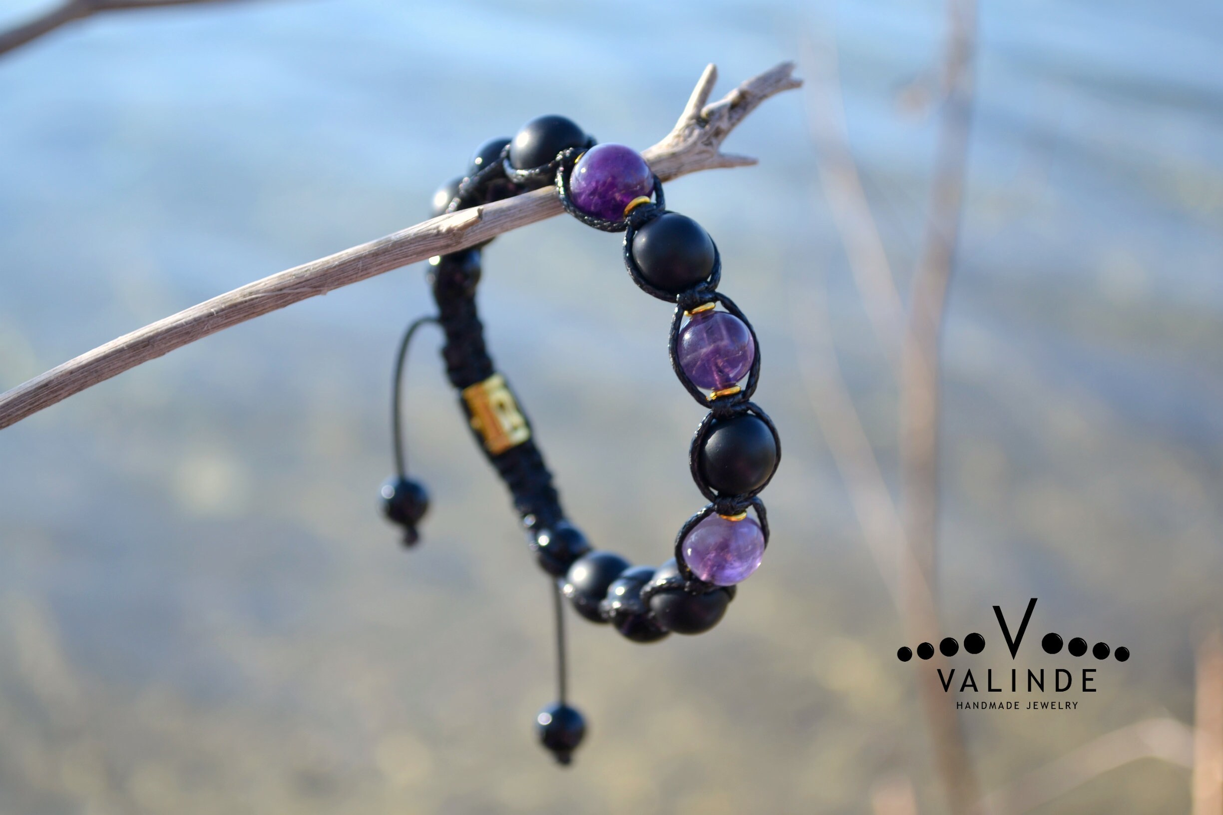 Men's Amethyst Bracelet Gemstone Bracelet Beaded Bracelet - Etsy