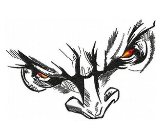 Demon Line Art - Etsy