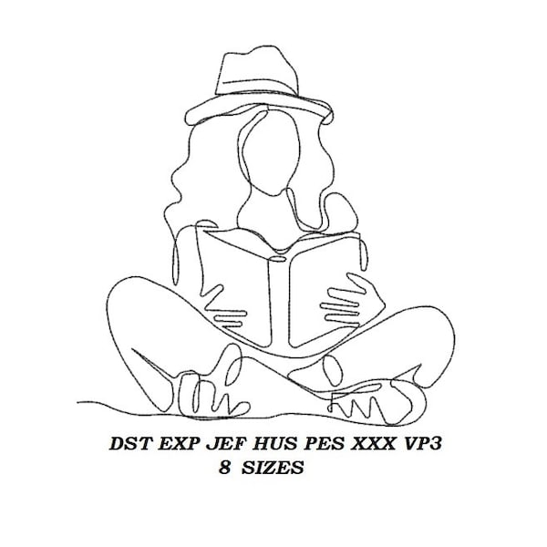 Reading Embroidery Design - Etsy