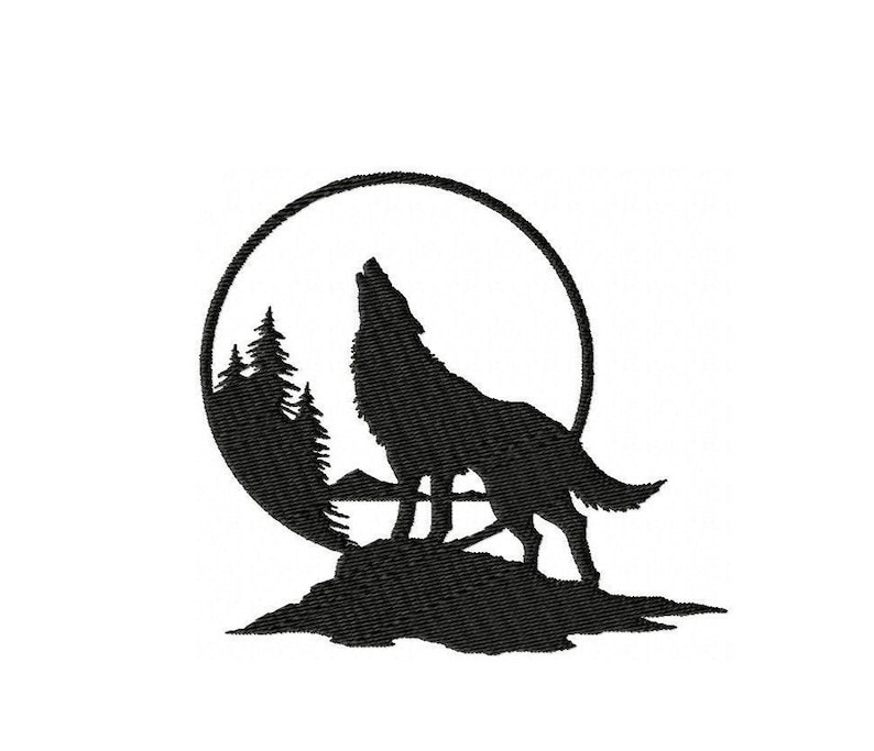 Wolf Embroidery Design 2 Sizes Embroidery Pattern Instant - Etsy