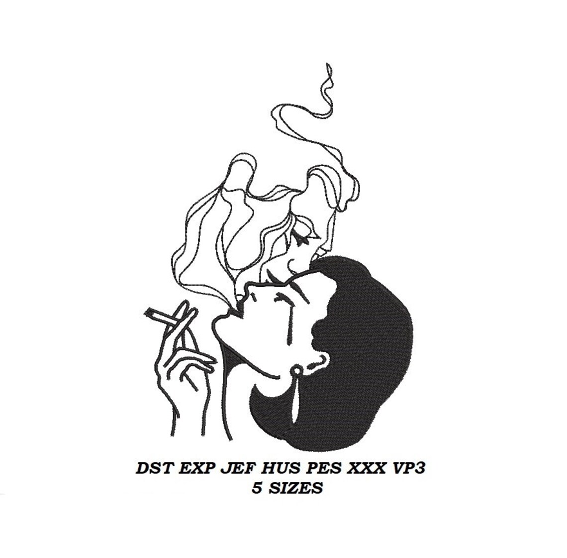 Smoking Girl Embroidery Design Embroidery Pattern Instant - Etsy