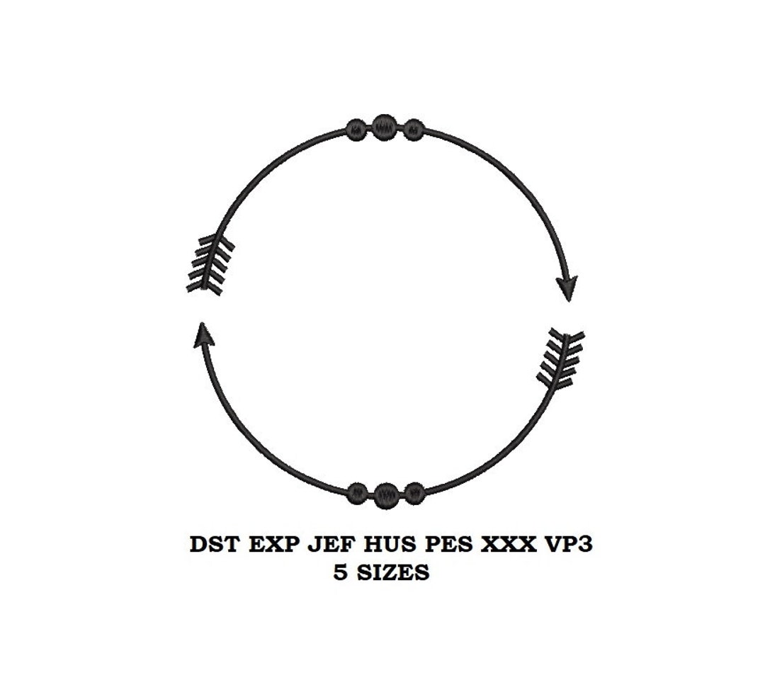 Arrow Circle Monogram Frame Embroidery Design 08 - 5 Sizes - Instant ...