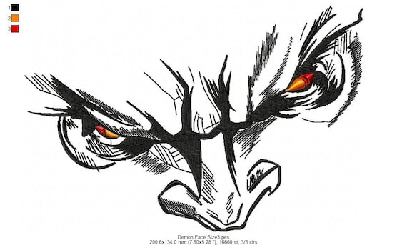 Demon Face Drawing