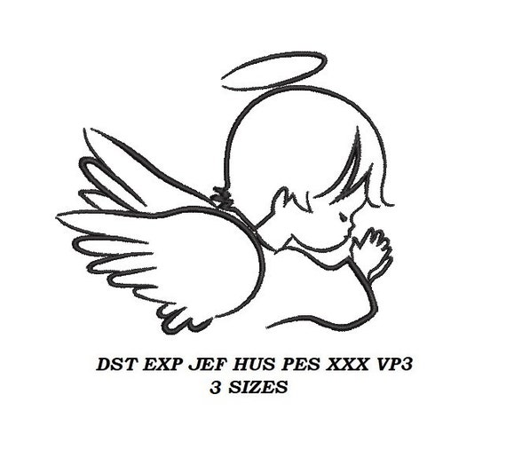 Little Angel Machine Embroidery Design 02 3 Sizes | Etsy