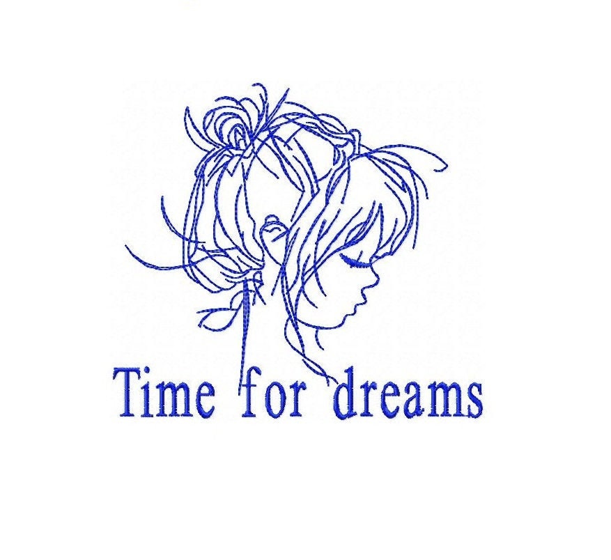 Little Girl Embroidery Design Contour Stitch Embroidery - Etsy