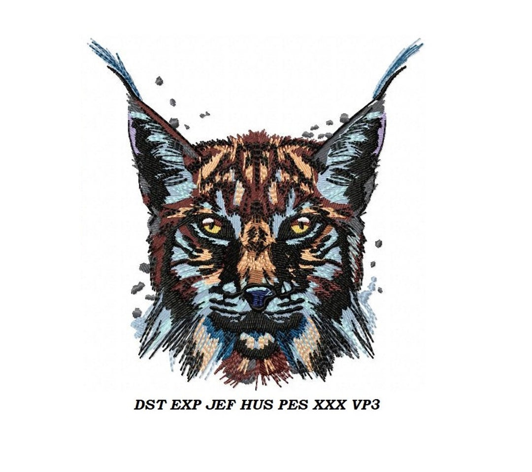 Lynx Machine Embroidery Design - Wild Cat Embroidery Pattern, Digital ...