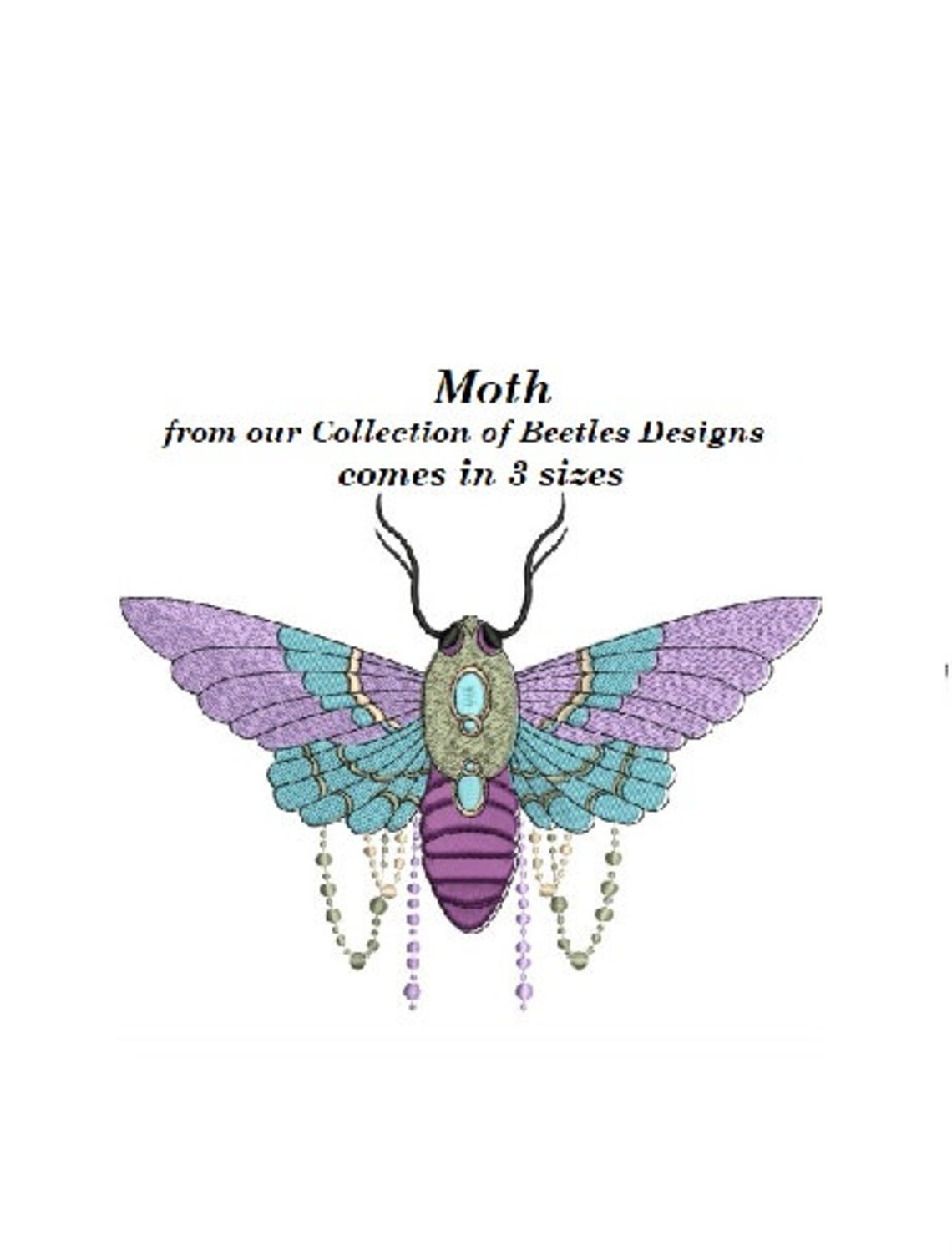 Moth Embroidery Design 3 Sizes - Etsy UK