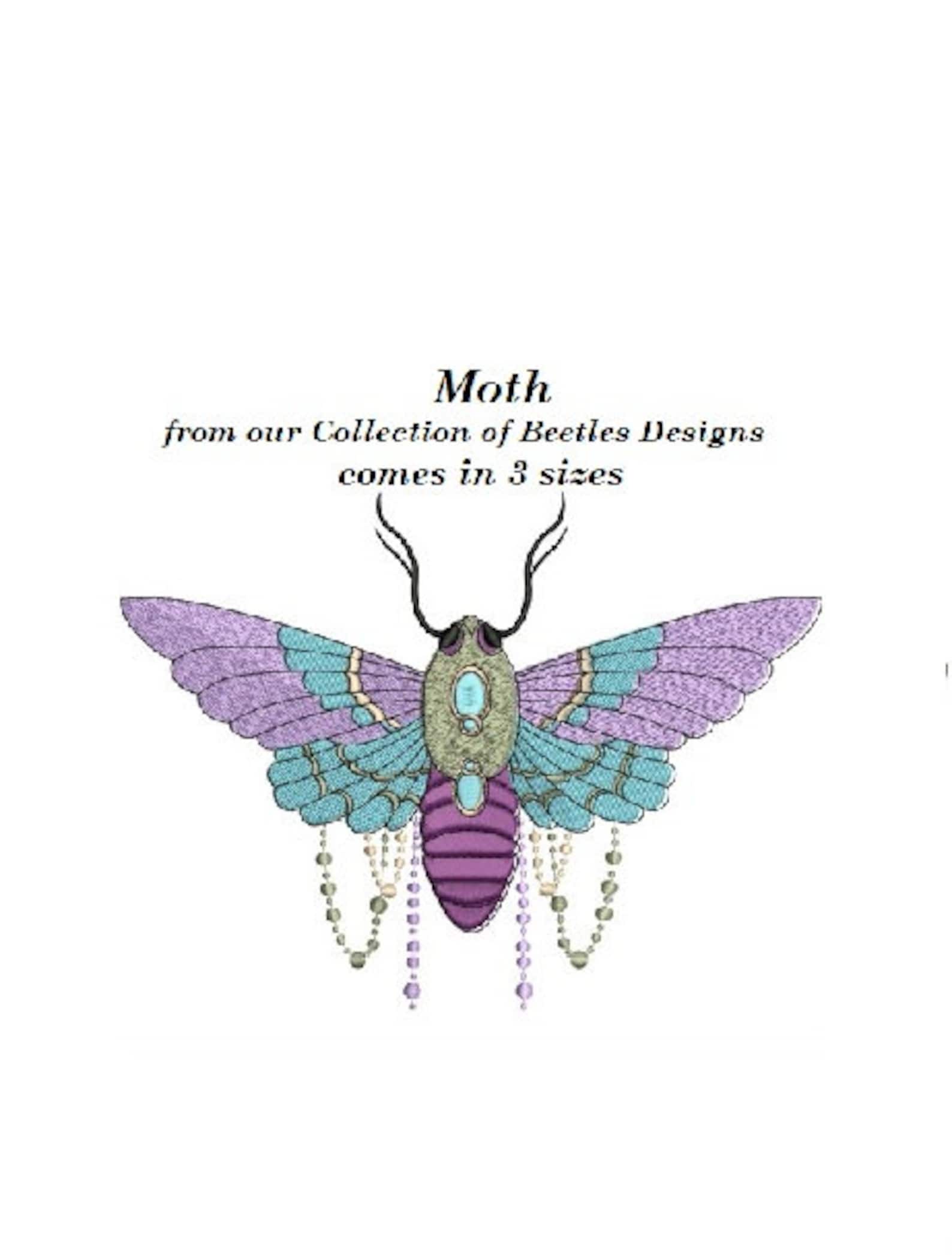Moth Embroidery Design 3 Sizes - Etsy