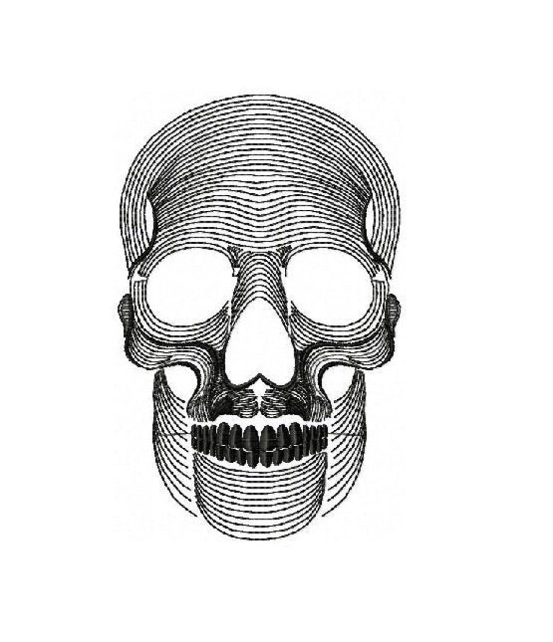 Skull Machine Embroidery Design - Contour Stitch Embroidery Pattern ...