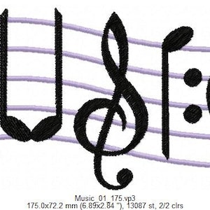 Music Embroidery Machine Design - 5 Sizes - Love Music Embroidery ...