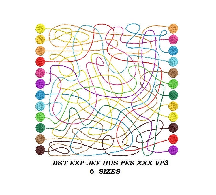 Labyrinth Machine Embroidery Design 6 Sizes Kids | Etsy