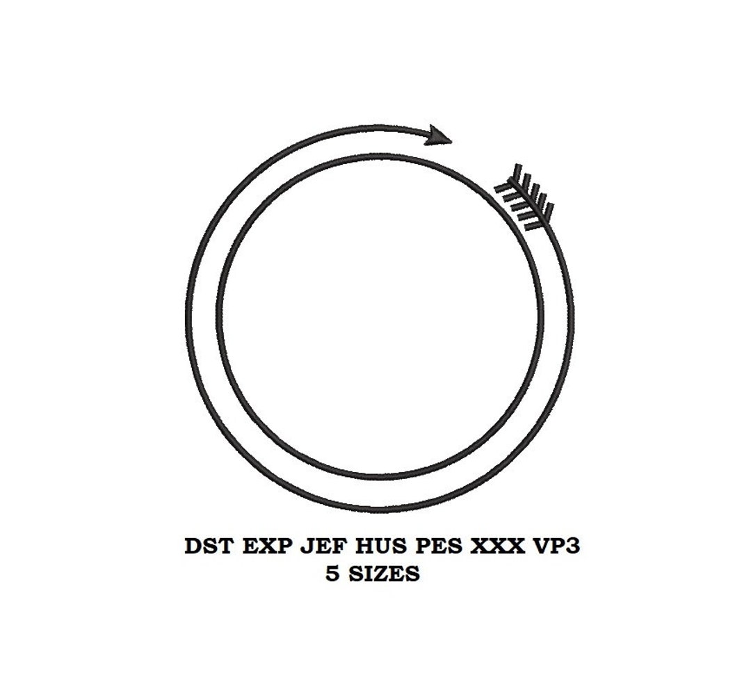 Arrow Circle Monogram Frame Embroidery Design 07 - 5 Sizes - Instant ...