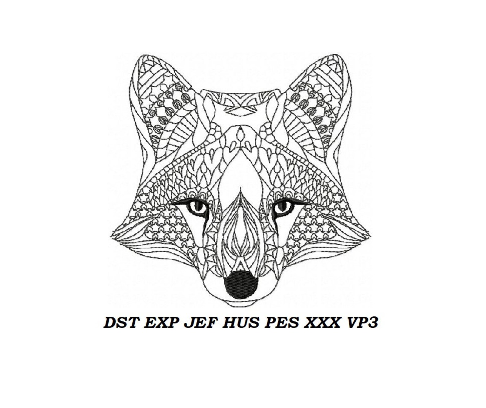 Fox Embroidery Design1 - Contour Stitch Embroidery Pattern, Line Art - Etsy