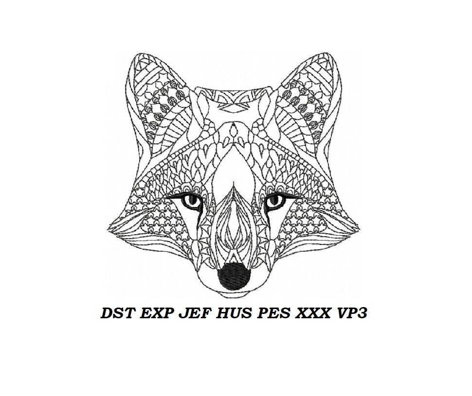 Fox Embroidery Design1 - Contour Stitch Embroidery Pattern, Line Art - Etsy