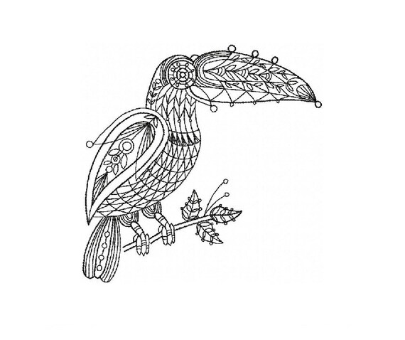 Toucan2 Embroidery Design Contour Stitch Embroidery Pattern | Etsy