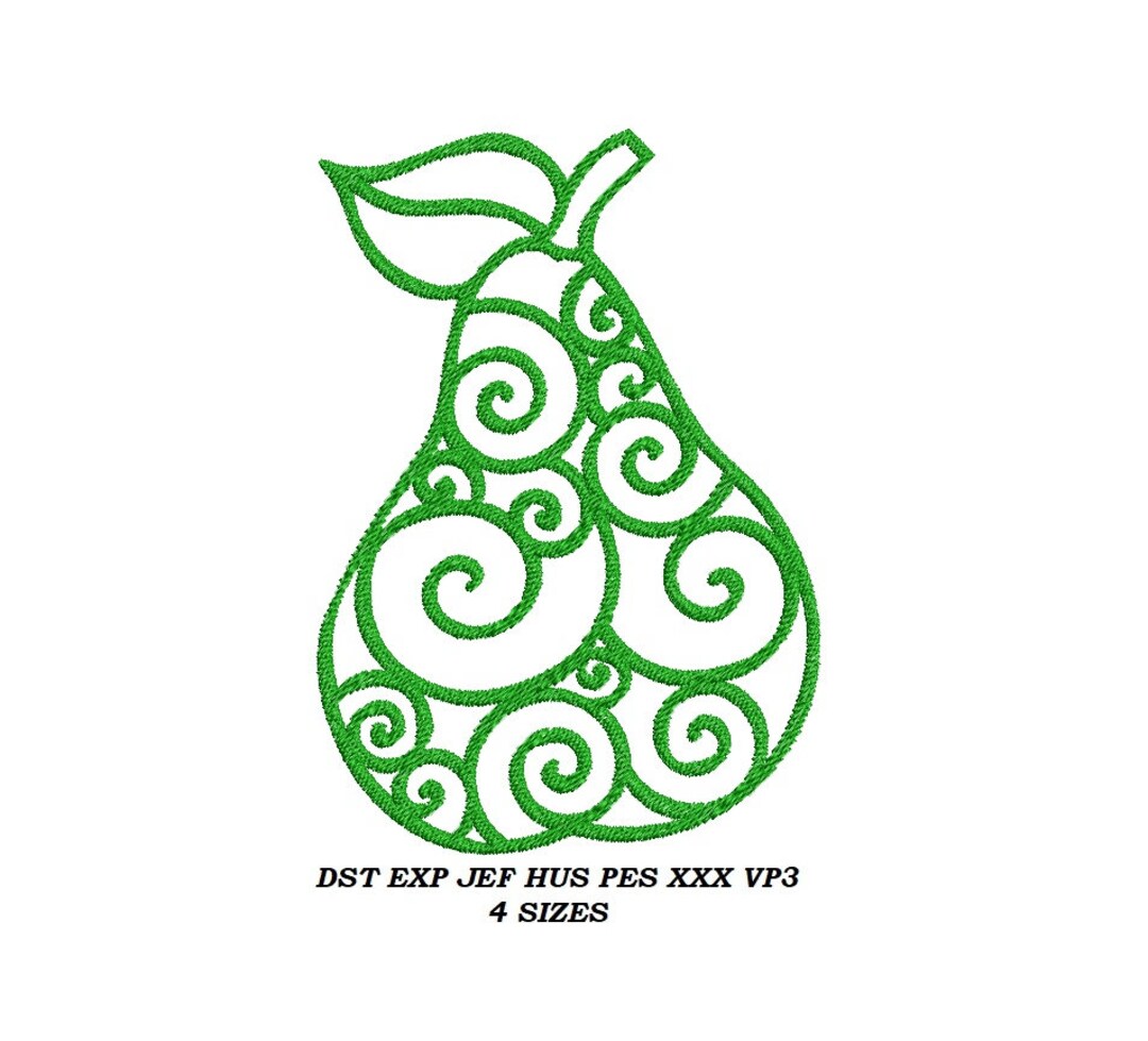Pear Machine Embroidery Design - 4 Sizes - Embroidery Pattern Instant ...