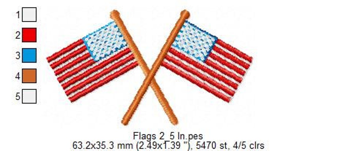 Flags Embroidery Design 7 SIZES American Flag Embroidery - Etsy