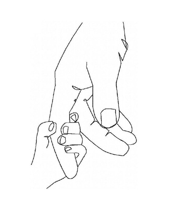 Family Hands Embroidery Design 2 Contour Stitch Embroidery - Etsy