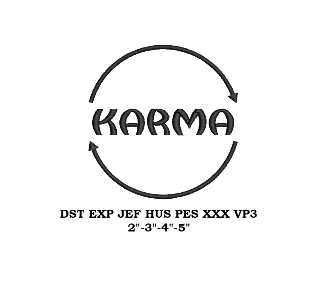 Karma Machine Embroidery Design - 4 Sizes - Embroidery Instant Download ...