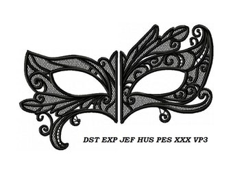 Machine Embroidery Design Masquerade Mask Embroidery Instant | Etsy