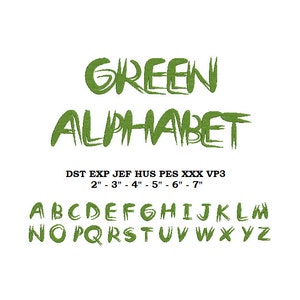 Green Machine Embroidery Font Uppercase - 6 SIZES - ECO Alphabet ...