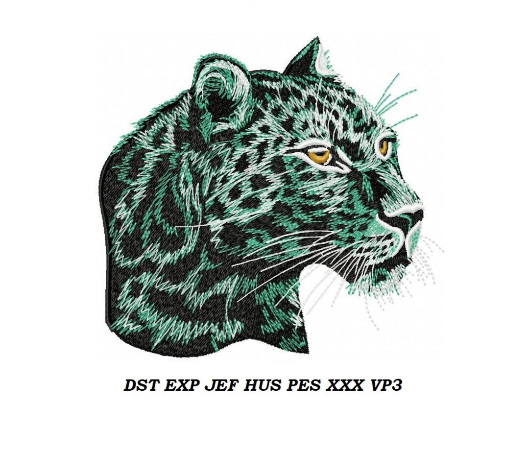 Wild Cat Embroidery Design - Contour Stitch Embroidery Pattern, Line ...