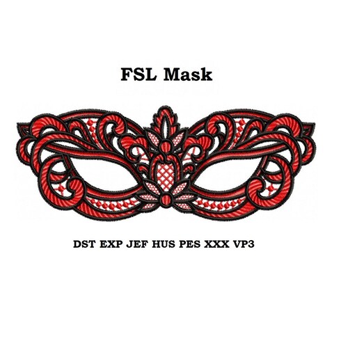 Machine Embroidery Design Masquerade Mask Embroidery Instant - Etsy