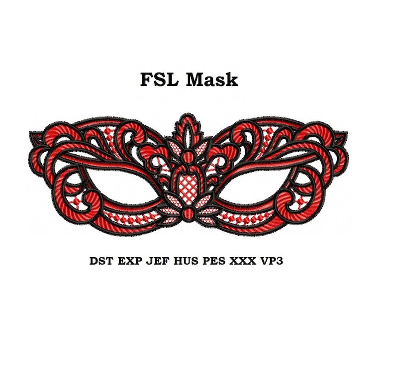 Machine Embroidery Design Masquerade Mask Embroidery Instant - Etsy