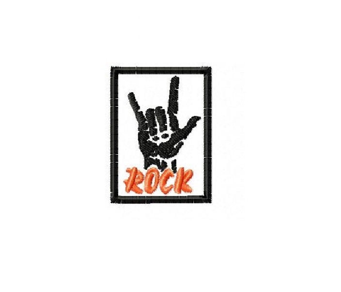 Rock On Hand Machine embroidery design embroidery Instant | Etsy