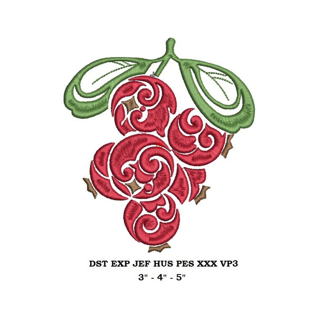 Cranberry Machine Embroidery Design - 3 Sizes - Berries Embroidery ...