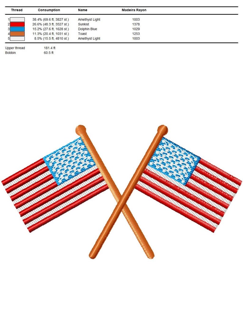 Flags Embroidery Design - 7 SIZES - American Flag Embroidery Design ...
