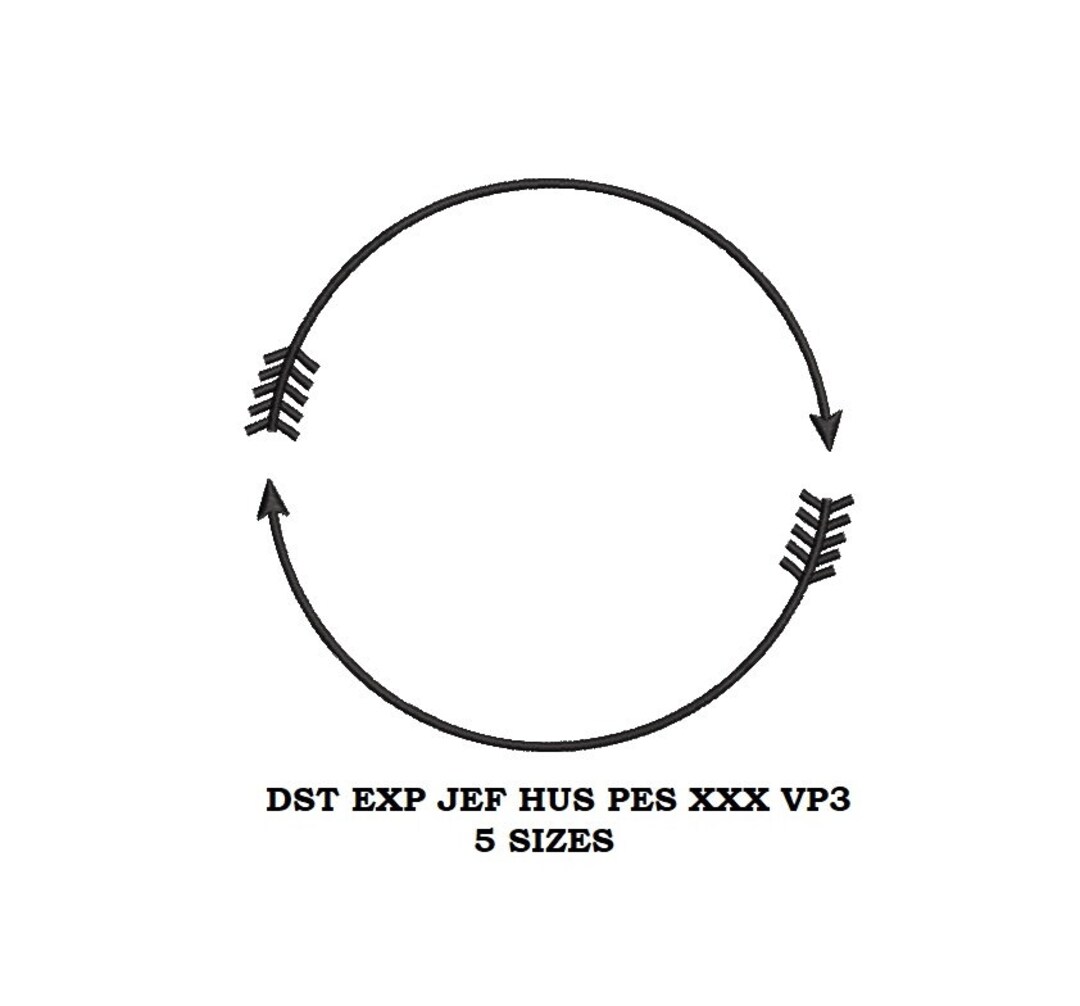 Arrow Circle Monogram Frame Embroidery Design 05 - 5 Sizes - Instant ...