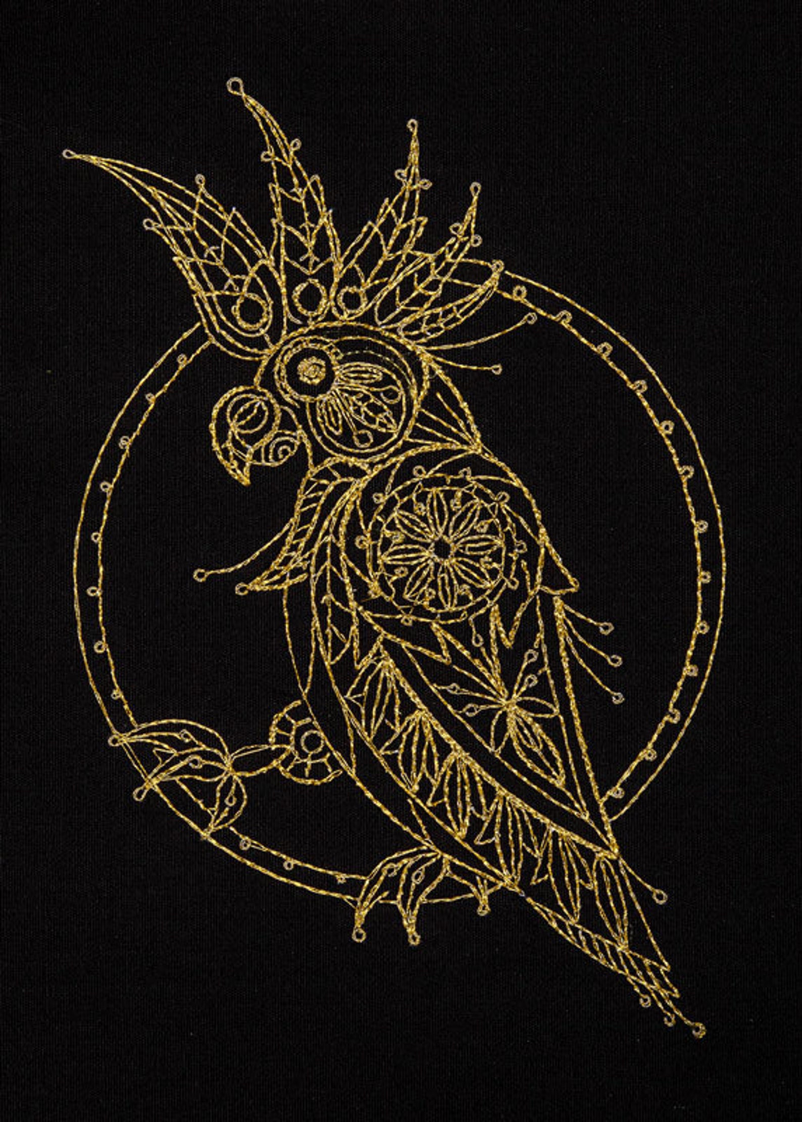 Parrot2 Embroidery Design - Contour Stitch Embroidery Pattern, Line Art ...