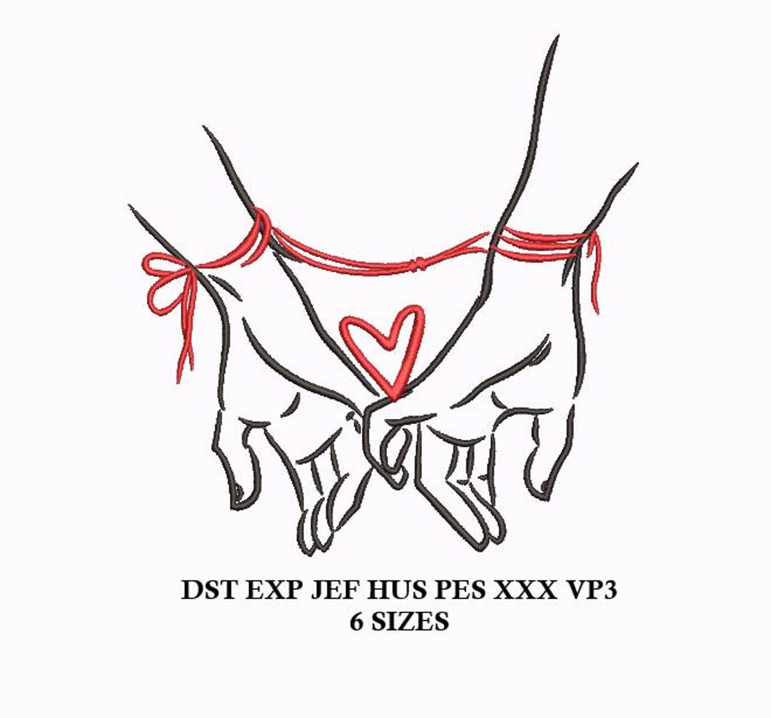 Couple in Love Hold Hands Embroidery Design - 6 Sizes - Holding Hands ...