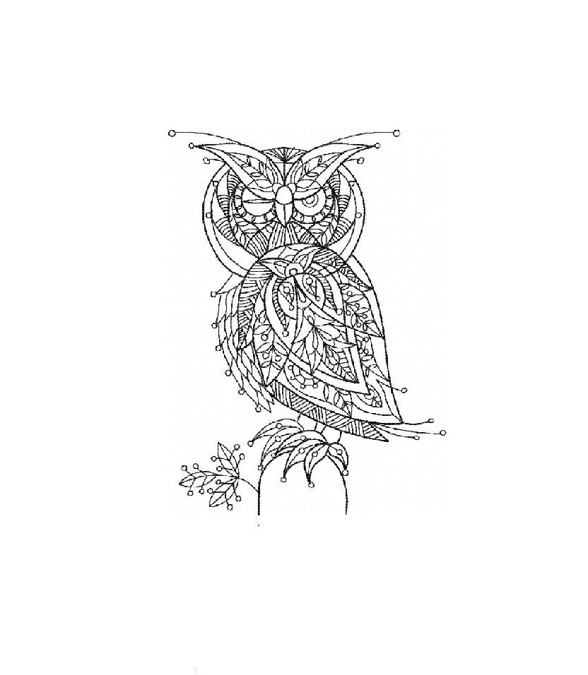 Owl Embroidery Design Contour Stitch Embroidery Pattern - Etsy UK