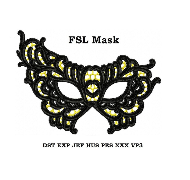 Machine Embroidery Design Masquerade Mask Embroidery Instant - Etsy