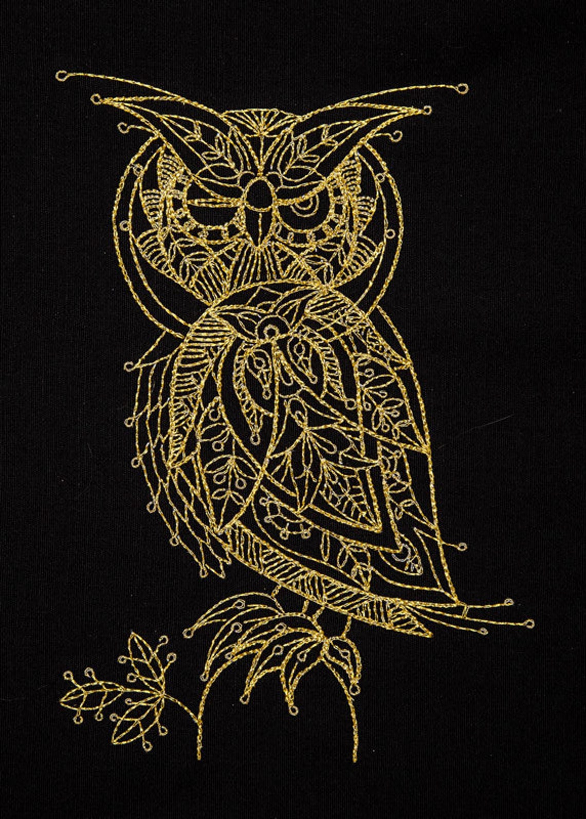 Owl Embroidery Design Contour Stitch Embroidery Pattern - Etsy UK