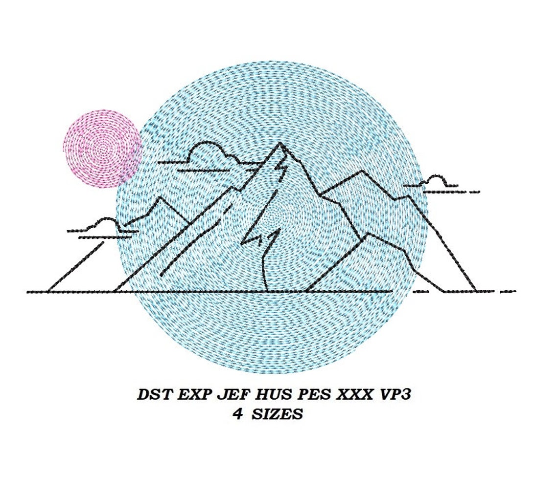 Mountains Machine Embroidery Design 4 Sizes Minimalistic - Etsy